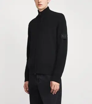 Stone Island Wool-cashmere Zip-up Cardigan