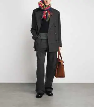 Dries Van Noten Wool Straight Trousers - Brown