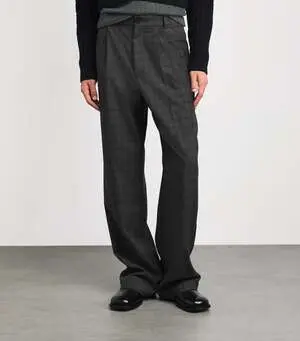 Dries Van Noten Wool Straight Trousers