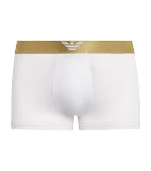 Emporio Armani Stretch-cotton Logo Trunks - White