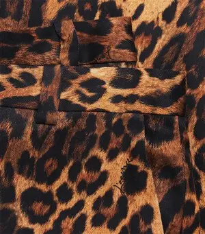 L'Agence Leopard Print Livvy Wide-leg Trousers