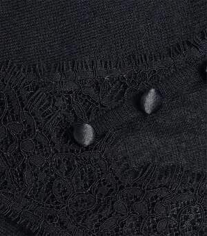 L'Agence Lace-trim Eluna Cardigan - Black
