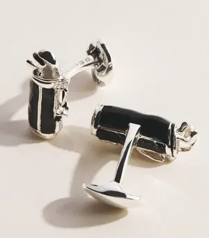 DEAKIN & FRANCIS Sterling And Enamel Golf Cufflinks
