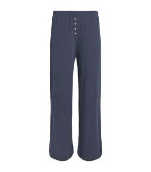 LESET Cotton Pointelle Lounge Trousers
