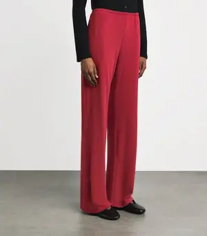 LESET Lauren Wide-leg Lounge Trousers - Red