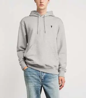 AMI Paris Cotton Embroidered De Coeur Hoodie