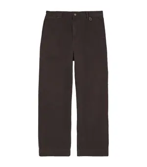 WOOYOUNGMI Cotton Canvas Wide-leg Jeans - Brown