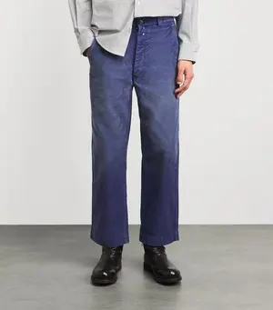 Auralee Garment-dyed Organic Cotton Trousers