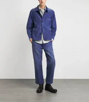 Auralee Garment-dyed Organic Cotton Overshirt