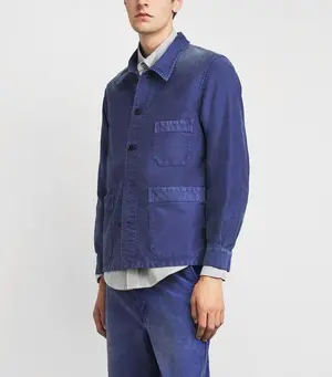 Auralee Garment-dyed Organic Cotton Overshirt