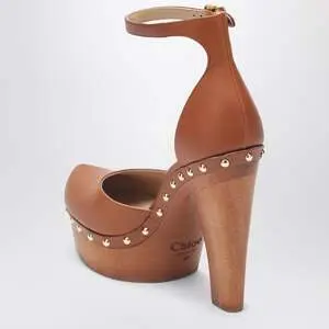 Chloé Platform Pumps With Studs - Brown