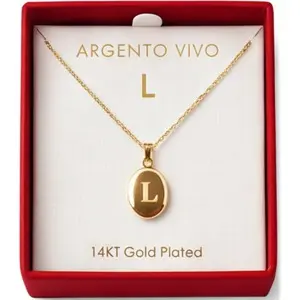 Argento Vivo Initial Oval Locket Necklace - Gold L