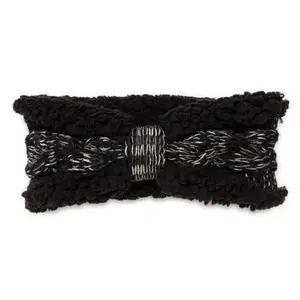 MUK LUKS Cable Knotted Knit Headband Black Multi