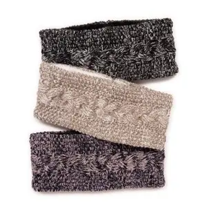 MUK LUKS Cable Marled Knit Headband - Ebony Marl