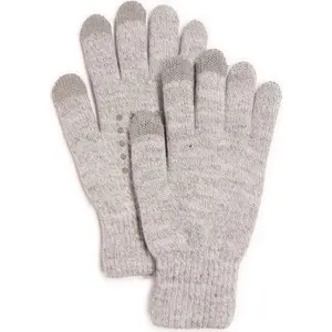 MUK LUKS Double Layer Knit Touchscreen Gloves - Medium Grey Heather