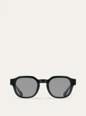FERRAGAMO Round Frame Sunglasses Black