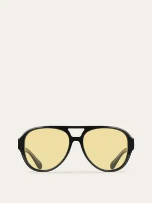 FERRAGAMO Aviator Frame Sunglasses Black