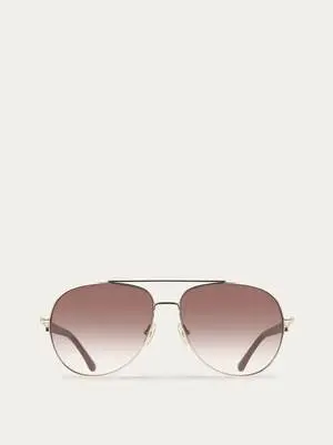 FERRAGAMO Aviator Frame Sunglasses Red