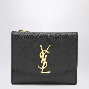Saint Laurent Uptown Embossed Leather Wallet - Black