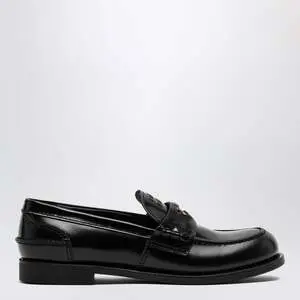 Miu Miu Brushed Leather Loafers - Black