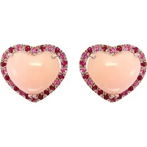 EFFY 14k Rose Gold Blush Heart Gemstone Earrings - Pink