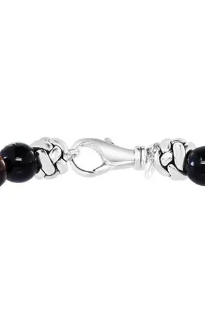 EFFY 925 Sterling Silver Midnight Luxe Tiger Eye & Onyx Beaded Bracelet