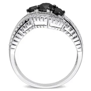 JULIANNA B. 1-1/5 Black Crisscross Ring 10k