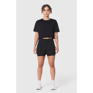 ASRV Supima Ice Skin Reversible Crop Tee - Black/black