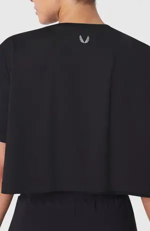 ASRV Supima Ice Skin Reversible Crop Tee - Black/black