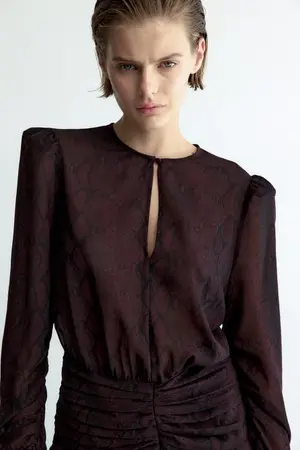 H&M Ruched Chiffon Dress