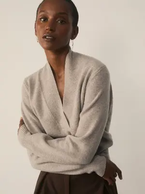 The Fold Orta Wool Blend V-neck Sweater - Neutral