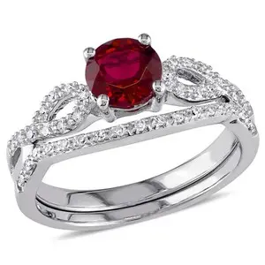 JULIANNA B. Lab- & Diamond Bridal Ring Set