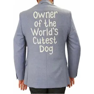 THE DIVINE REBEL COLLECTIVE Worlds Cutest Dog Light Blue Blazer