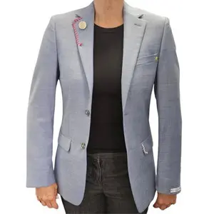 THE DIVINE REBEL COLLECTIVE Worlds Cutest Dog Light Blue Blazer