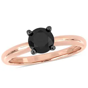 JULIANNA B. 1 Ctw Black Solitaire Ring 14k - Diamond