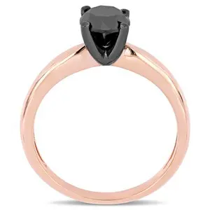 JULIANNA B. 1 Ctw Black Solitaire Ring 14k