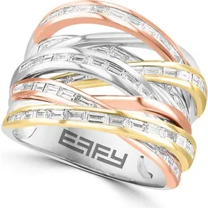 EFFY Diamond Crossover Ring In 14k White - None