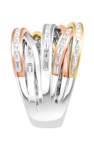 EFFY Diamond Crossover Ring In 14k White