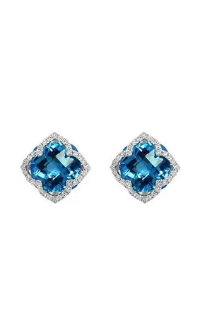 EFFY 14k White Gold Ocean Majesty London Topaz Earrings - Blue