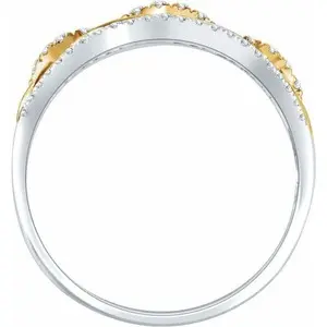 IVY & PEARL CO. 1/4 Ct Natural Diamond Link Ring In 14k Gold