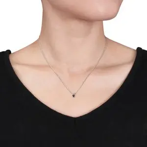 JULIANNA B. 1/4 Ctw Black Solitaire Necklace 14k