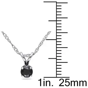 JULIANNA B. 1/4 Ctw Black Solitaire Necklace 14k