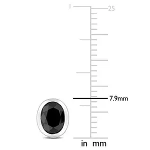 JULIANNA B. 2 Ctw Black Oval Stud Earrings 14k
