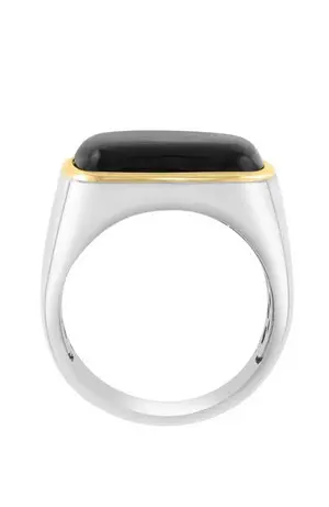 EFFY 925 Sterling Silver & 18k Yellow Gold Midnight Luxe Onyx Ring