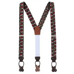 Trafalgar Kris Kringle's Cap Silk Novelty Button End Suspenders