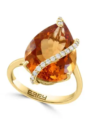EFFY 14k Gold Golden Fire Citrine Ring