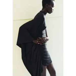 H&M Draped Asymmetric Dress - Black