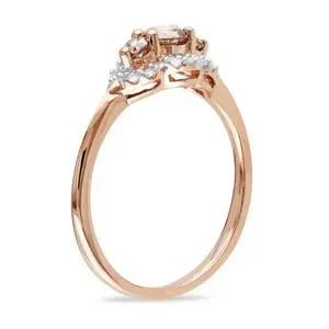 JULIANNA B. Brown & White Halo Engagement Ring