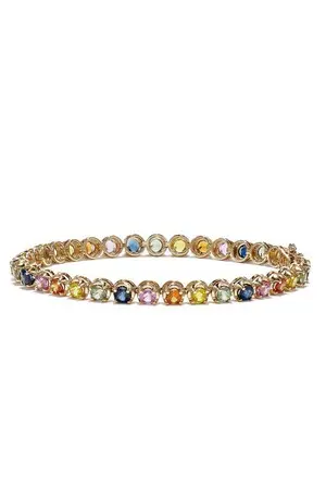 EFFY Multi-color Sapphire Tennis Bracelet In 14k Yellow Gold - None