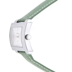 PEUGEOT Rectangular Easy Read Leather Watch28x35mm - Green